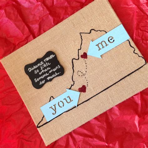 Diy Long Distance Relationship Map Valentines Day T