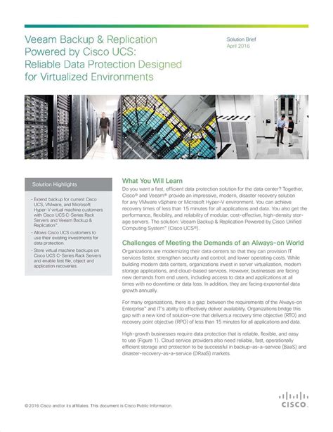 Veeam Backup And Replication Powered By Cisco Ucs Reliable Data Protection Designed For