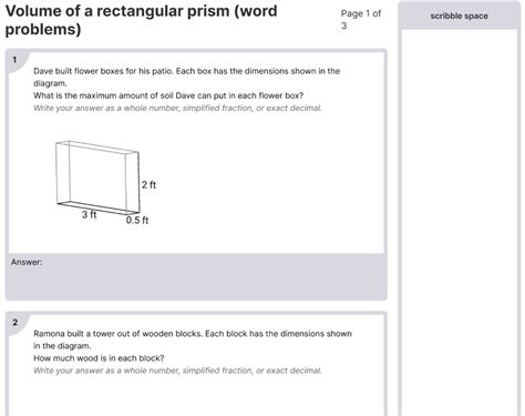 Volume Of A Rectangular Prism Word Problems Worksheets [pdf] 6 Ns C 8 6th Grade Math