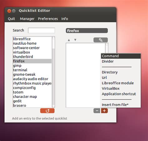 qle unity quicklist editor per ubuntu linux freedom