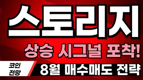 스토리지코인 상승 시그널 포착8월 매수매도 전략 Youtube
