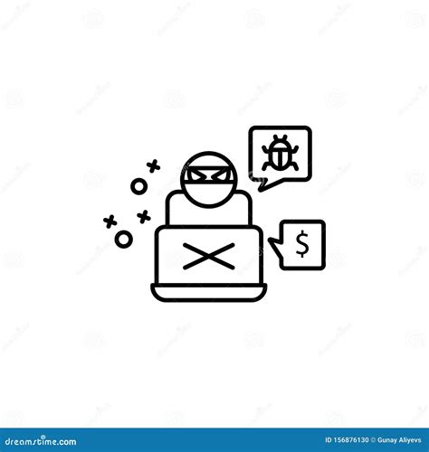 Ransomware Icon On White Background Simple Element Illustration From Cyber Concept