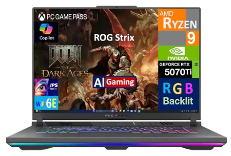 Asus Rog Strix Laptop 16 0 Wuxga Display Amd Ryzen 9 8940hx 32gb Ddr5 2tb Pcie Ssd Win 11