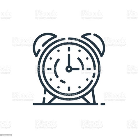 흰색 배경에서 격리된 알람 벡터 아이콘입니다 개요 웹 사이트 디자인 및 모바일 응용 프로그램 개발을위한 얇은 라인 알람 아이콘 얇은 선 알람 윤곽선 아이콘 벡터