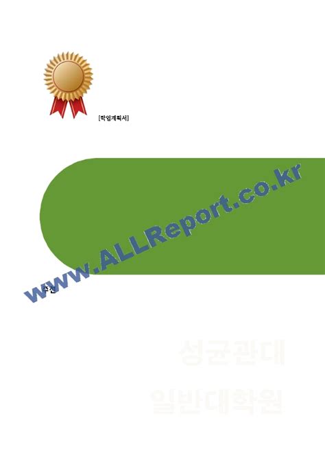 성균관대학교 일반대학원 산업공학과 학업계획서합격자대학원학업계획