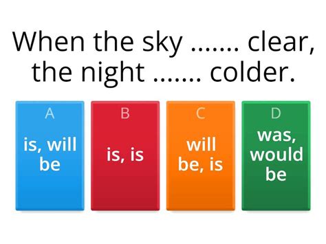 Zero First Second And Third Conditionals Quiz