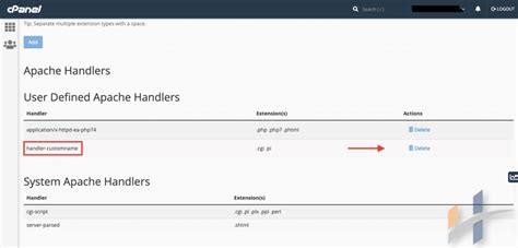 How To Add And Delete Apache Handlers In Cpanel