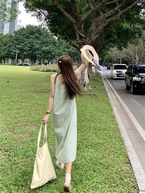 코튼 에이프런 심플 원피스 스퀘어 넥 프릴 셔링 슬리브리스 나시 면 루즈 오버 핏 기본 베이직 단색 파스텔 페일 핑크 러블리 귀여운 여친 데이트 룩 A 라인 롱 플레어