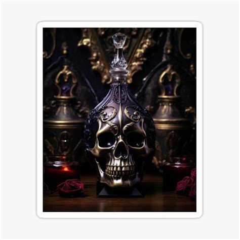 Alchemy Gothic Skeleton Skull Perfume Rose Sticker For Sale By Mateusz Majcherek Redbubble