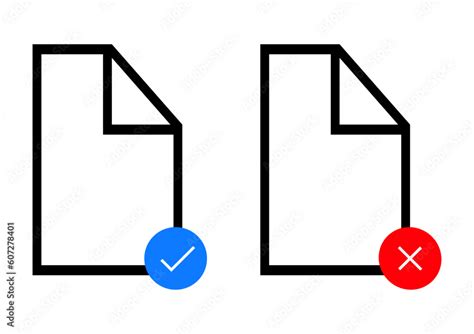 Document Icon With Check Mark And X Mark Vector Illustration Stock Vector Adobe Stock