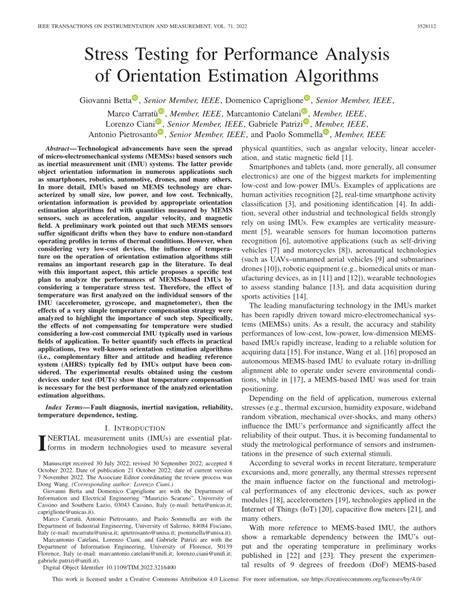 pdf stress testing for performance analysis of orientation estimation algorithms