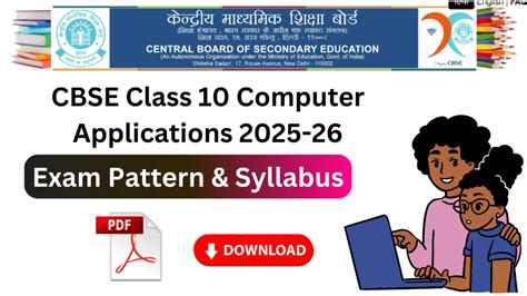 Cbse Class 10 Computer Applications Syllabus 2025 26 Download Pdf
