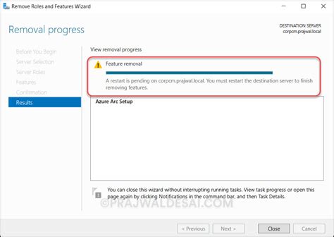 Uninstall Azure Arc Setup Feature From Windows Server