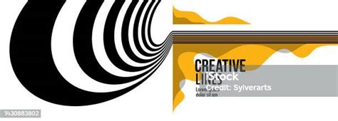 원근 추상 벡터 배경의 3d 검정 및 노란색 선 선형 원근 일러스트 레이션 Op 아트 데이터에 대한 스톡 벡터 아트 및 기타