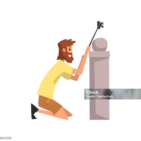 남성 전문 사진 작가 파파라치 사진 카메라 벡터 그림 흰색 배경에 돌 열 뒤에 숨어 가지 식물 부위에 대한 스톡 벡터 아트 및