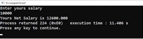 Write A Program In C To Calculate The Net Salary If Basic Salary Is