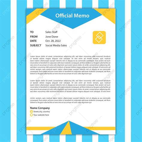 Official Memorandum Template With Blue Color Template Download On Pngtree