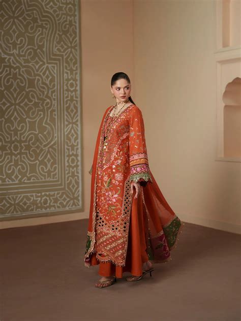 D 116 A 3 Pc Luxury Lawn Portia Fabrics