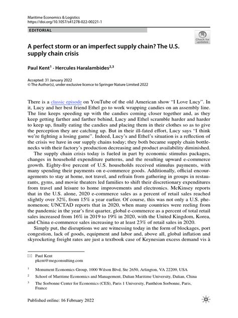 A Perfect Storm Or An Imperfect Supply Chain The Us Supply Chain