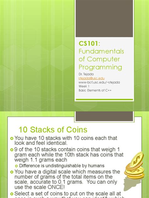 Fundamentals Of Computer Programming Dr Tejada Bcf Stejada Week 1 Basic