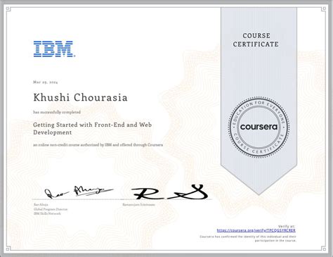 khushi chourasia on linkedin webdevelopment ibm front end