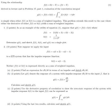 Solved Using The Relationship F T 0 T T F T T Chegg Com