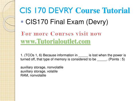 PPT CIS 170 Devry Course Tutorial Tutorialoutlet PowerPoint Presentation ID 7197133