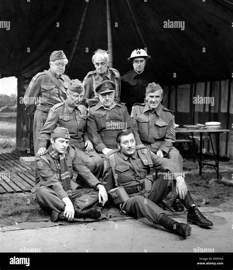 The Crew Of The Bbc Television Series Dads Army Pose For A Group Photograph They Are Back Row