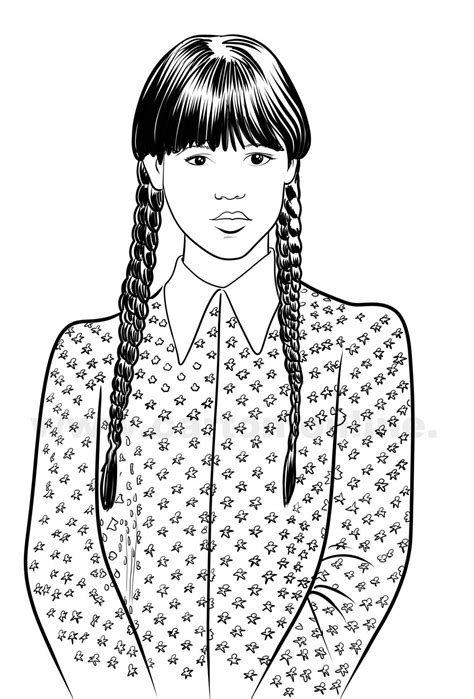 Wednesday Addams Coloring Page Coloring Pages