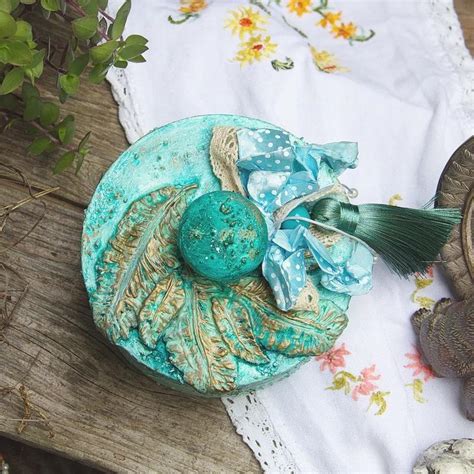 Скринька бірюзова з пірїнками — ціна 600 грн у каталозі Скриньки