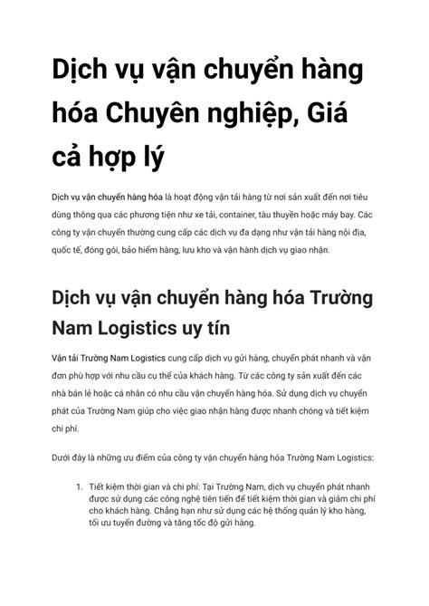 PPT Vận Chuyển Hàng Hoá PowerPoint Presentation free download ID 12147845