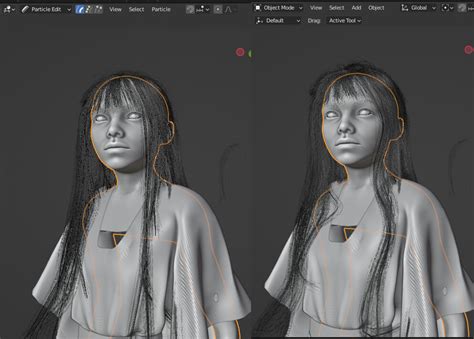 Hair Particle Edit Vs Object Mode Discrepancy Particles And Physics Simulations Blender