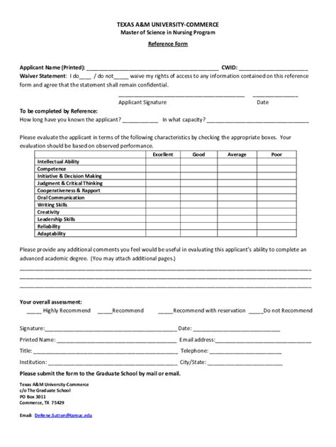 Fillable Online Nursing Reference Form Fax Email Print Pdffiller