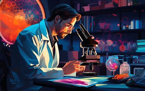 Premium Ai Image Scientist Chemist Researcher Doctor Analyzing Dna Sample Using Medical