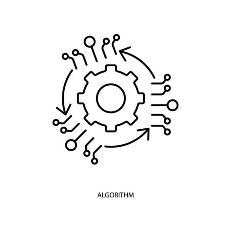 Algoritmo Concepto Línea Icono Sencillo Elemento Ilustración Algoritmo Concepto Contorno
