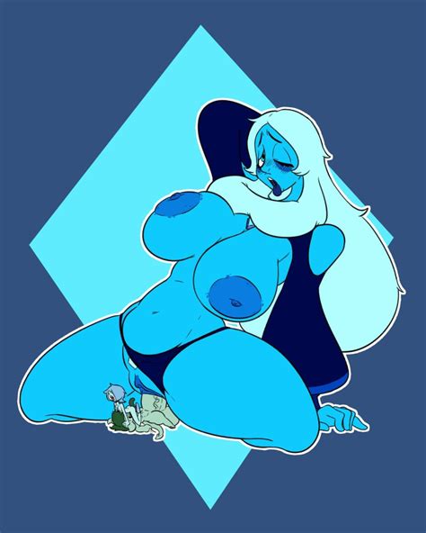 Rule 34 1boy 2girls Big Breasts Blue Body Blue Diamond Steven Universe Blue Eyes Blue Hair
