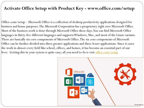 Ppt Activate Office Setup With Product Key Office Com Setup Powerpoint Presentation Id