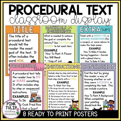 Procedural Text Posters Classroom Decor