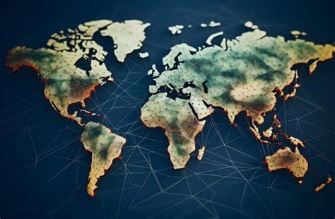 Premium Ai Image World Map With Glowing Lines And Dots Global Network Connection 3d Rendering