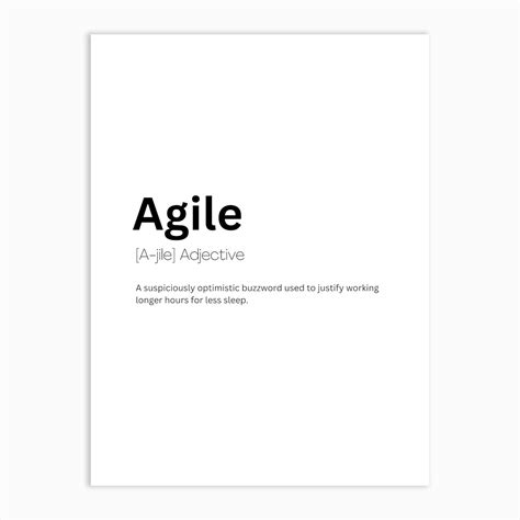 Agile Definition Meaning Art Print By Kaigozen Fy