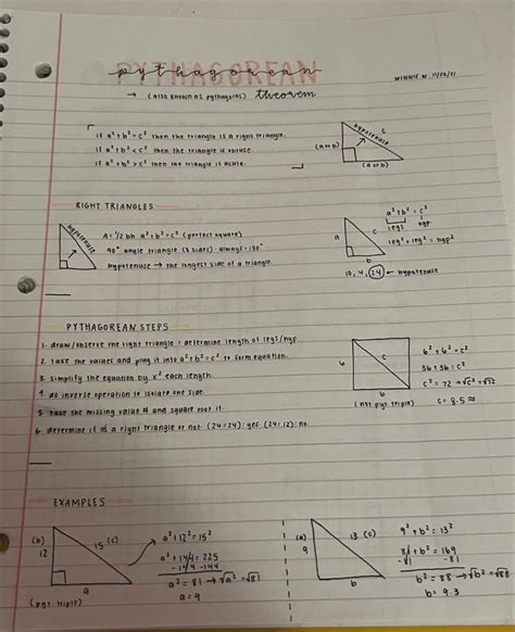 Pythagorean Theorem And Geometry Notes Pythagorean Theorem And Geometry Notes