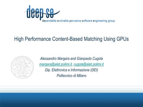 Content Based Matching On Gpus Ppt