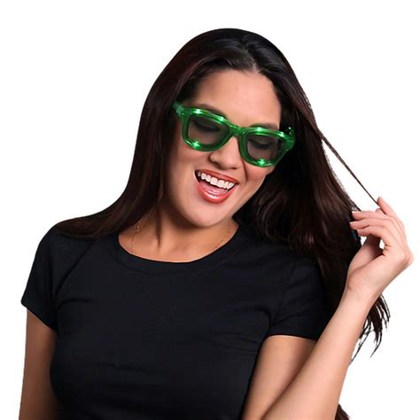Green Led Nerd Glasses Best Glowing Party Supplies