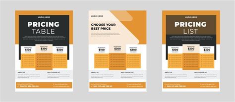 Premium Vector Pricing Sheet Flyer Vector Pricing Table For Websites And Applications Flyer