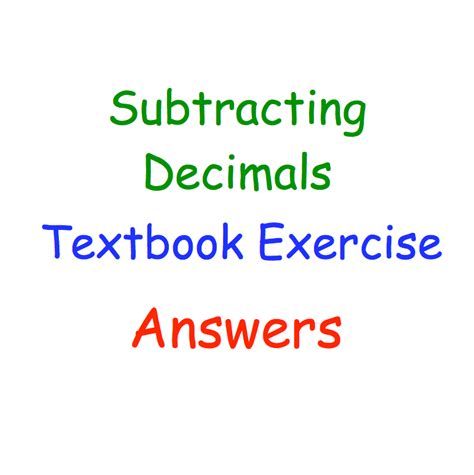 Subtracting Decimals Textbook Answers Corbettmaths
