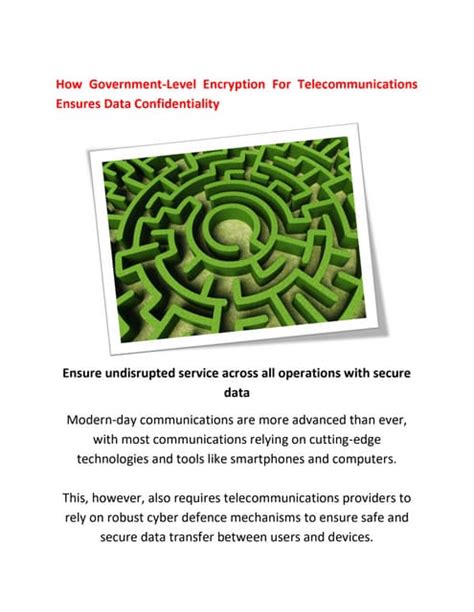 How Government Level Encryption For Telecommunications Ensures Data