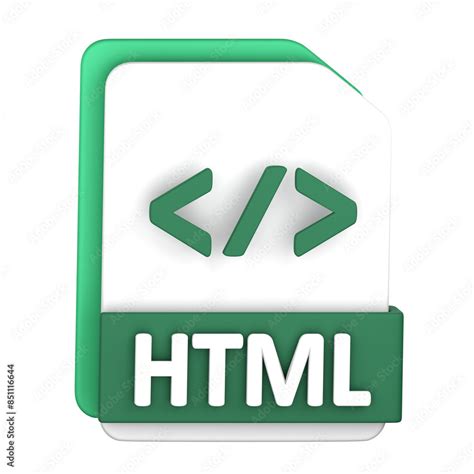 Html File 3d Illustration For Uiux Web App Presentation Etc Stock