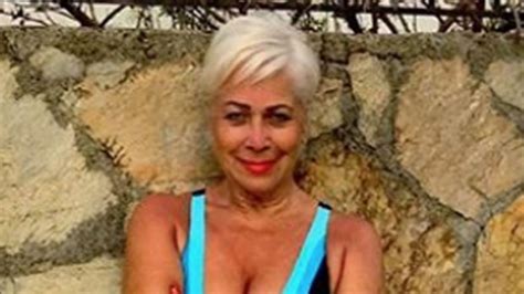 Denise Welch Flaunts Age Defying Curves In Low Cut Swimsuit Daily Star