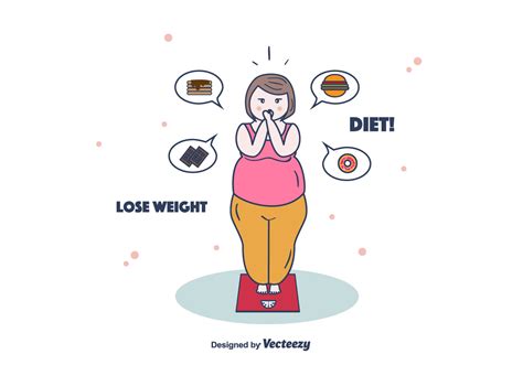 Woman On Weighing Scale 120599 Vector Art At Vecteezy
