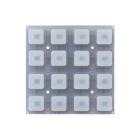 Silicone Elastomer 4x4 Button Keypad For 3mm Leds